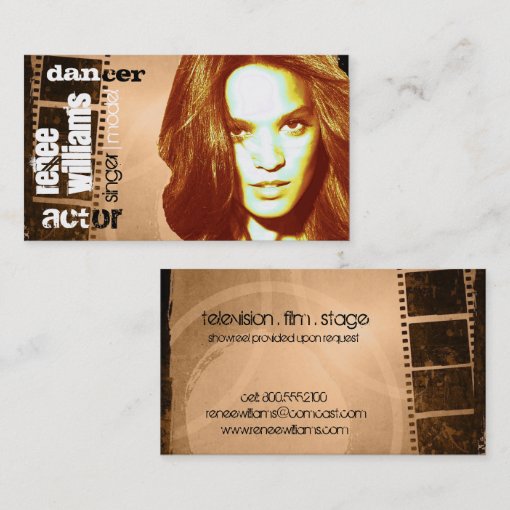 actor business card (contact to customize) | Zazzle