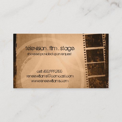actor business card (contact to customize) | Zazzle