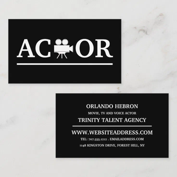 Actor, Film Production Business Card | Zazzle