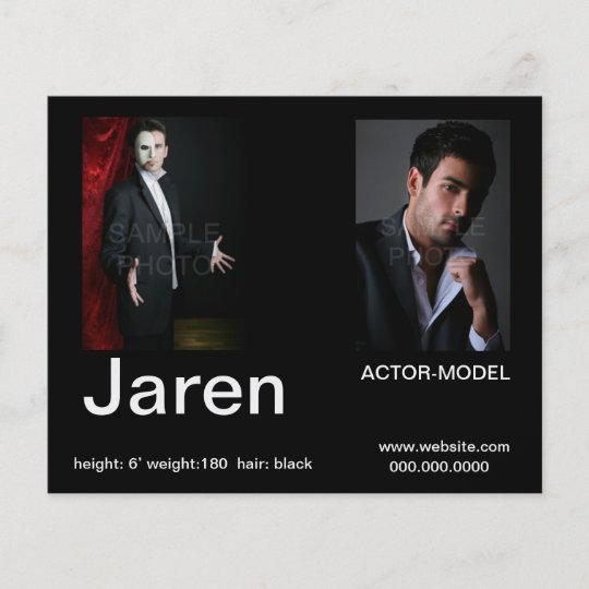 Actor Headshot Affordable Comp Cards | Zazzle.com