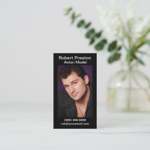 Actor Headshot Business Cards | Zazzle