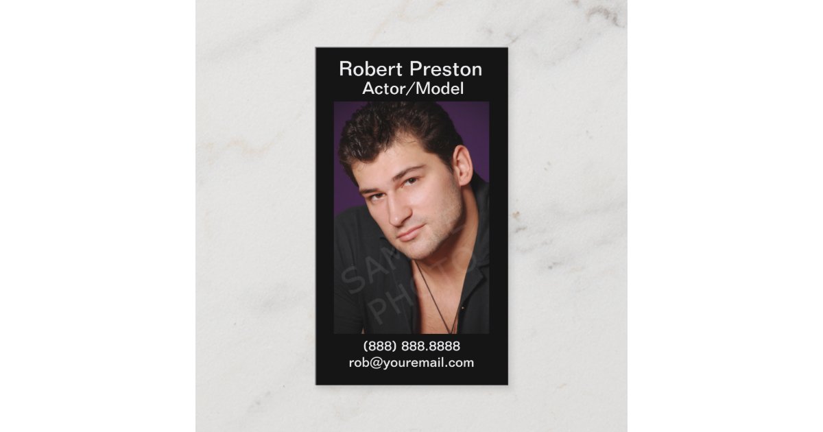 Actor Headshot Business Cards | Zazzle