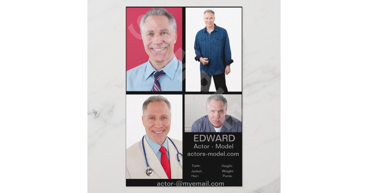Actor Headshot Cards Flyer | Zazzle