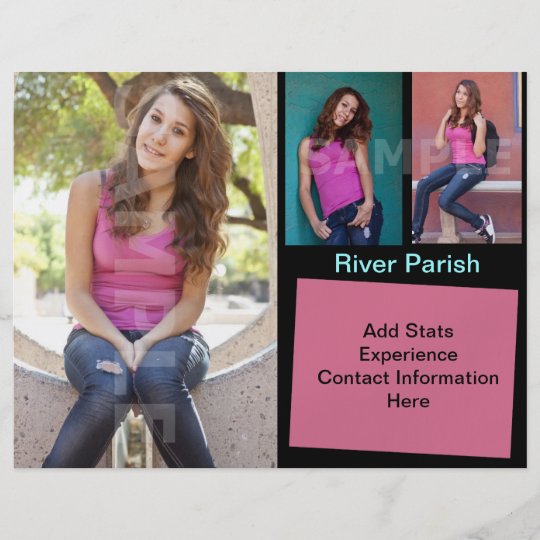Actor Headshot Composite Model Cards Flyer | Zazzle.com
