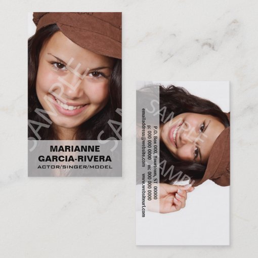 Actor Headshots White Transparent Panel Business Card | Zazzle