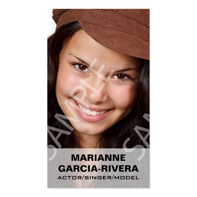 Actor Headshots White Transparent Panel Business Card