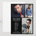 Actor Model 3 Photo Pro Comp Card Template Black | Zazzle