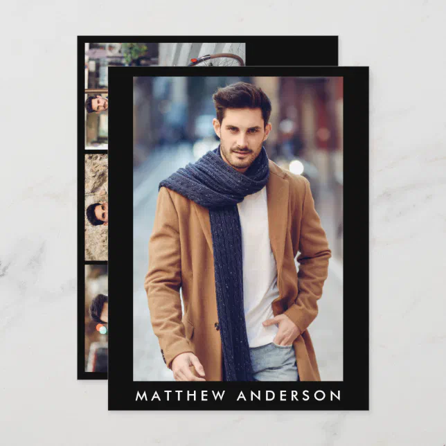 Actor Model 4 Photo Comp Card - Postcard Size Bk | Zazzle