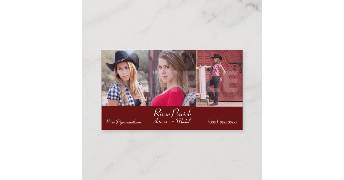 Actor Model Headshot Business Cards | Zazzle