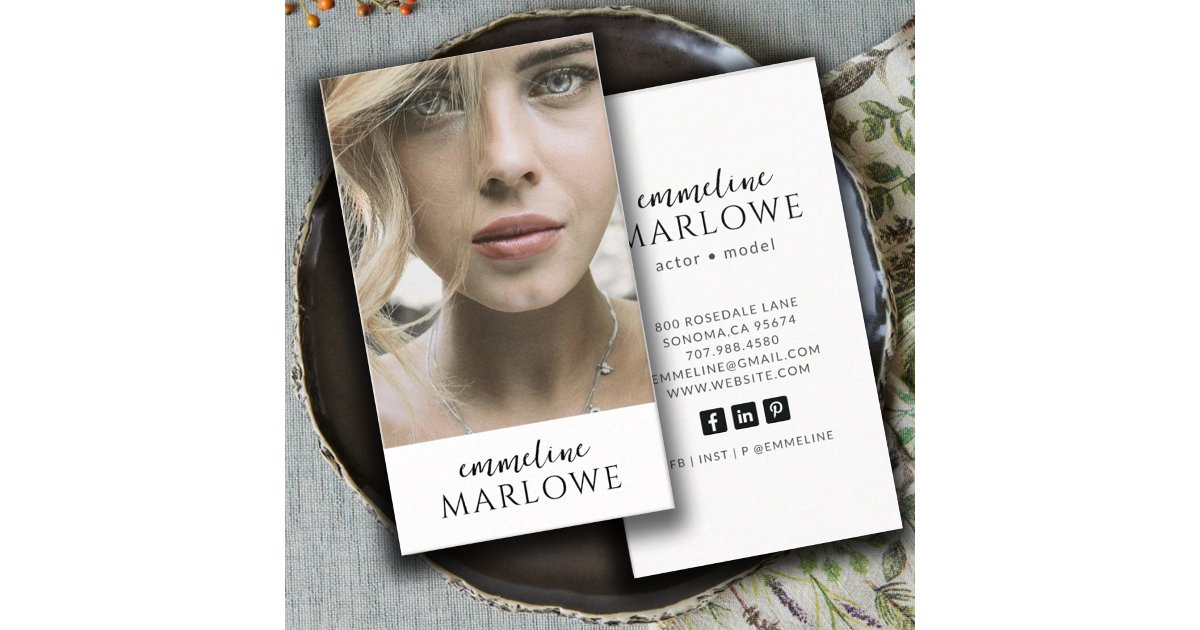 Actor Model Photo Business Card | Zazzle