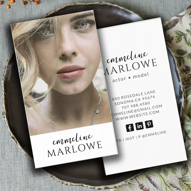 Actor Model Photo Business Card | Zazzle