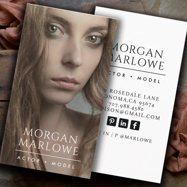 Actor Model Photo Business Card | Zazzle