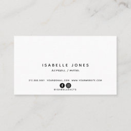 Actor Model Singer Dancer Photo Business Card | Zazzle