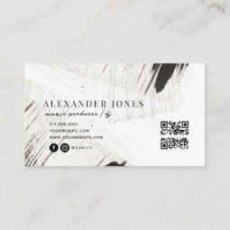 Actor Model Singer DJ Photo QR code Monochrome Business Card | Zazzle