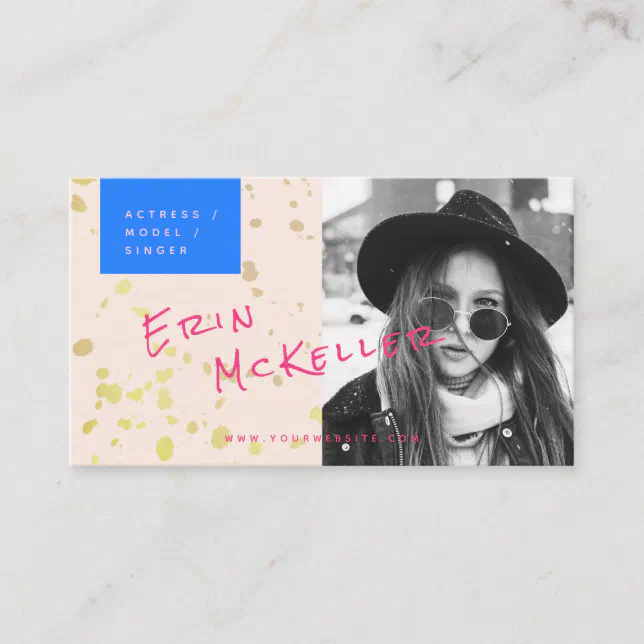 Actor Model Singer Stylish Photo Business Card | Zazzle