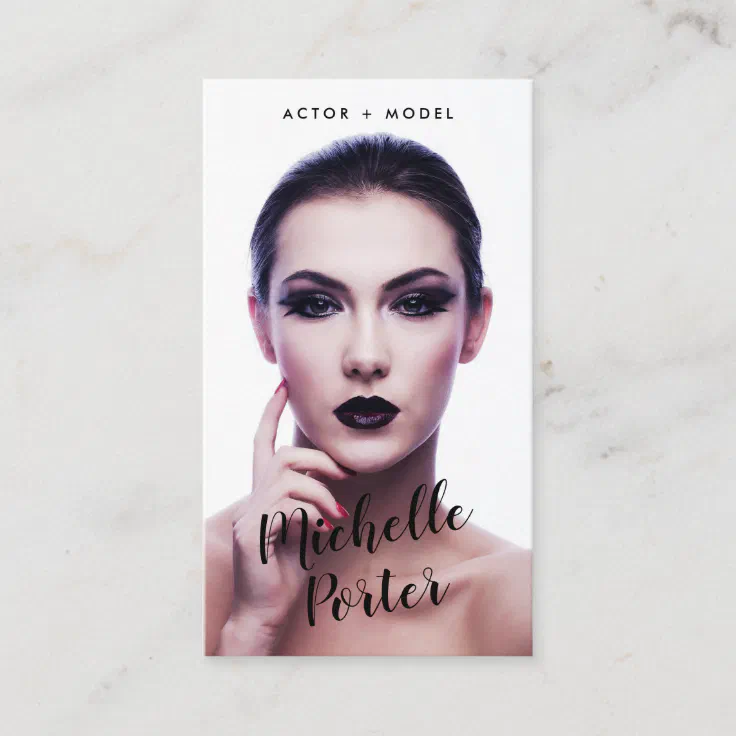 Actor models headshot photo modern photography business card | Zazzle