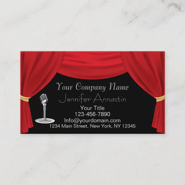 Actor or Singer Business Card | Zazzle
