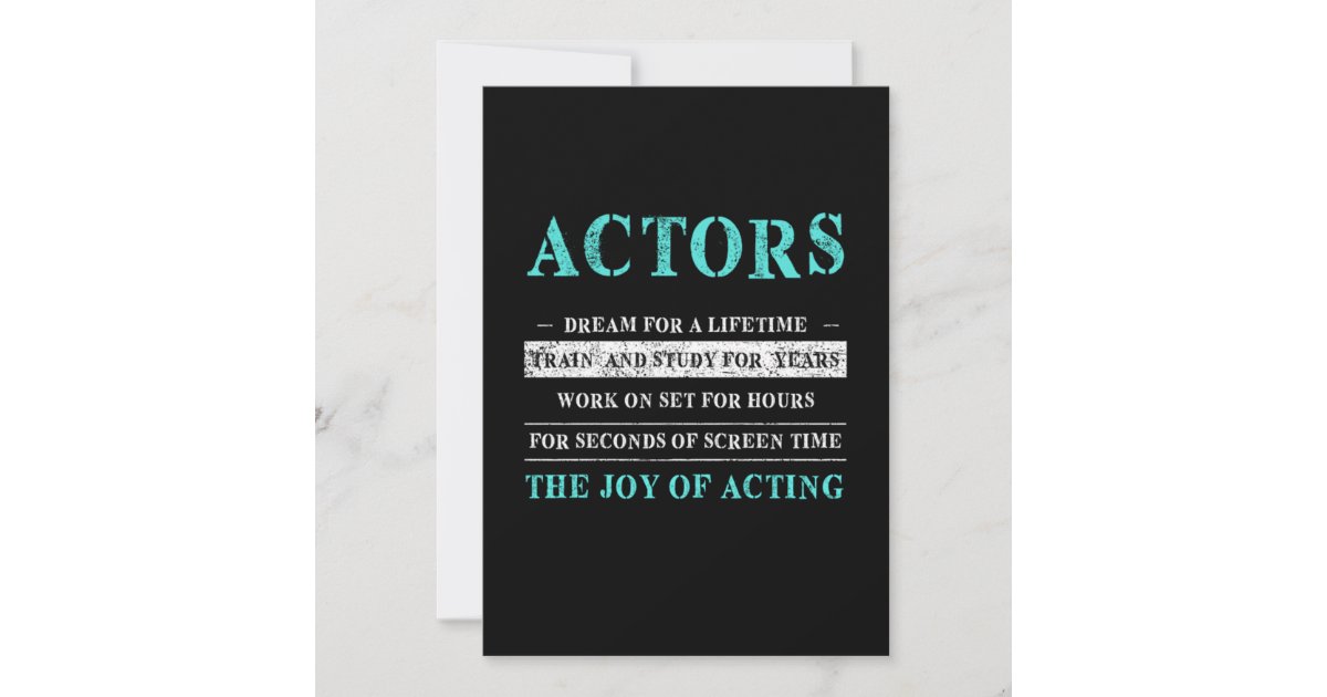 Actors Acting Actor Actress Movie Theater Gift Invitation | Zazzle