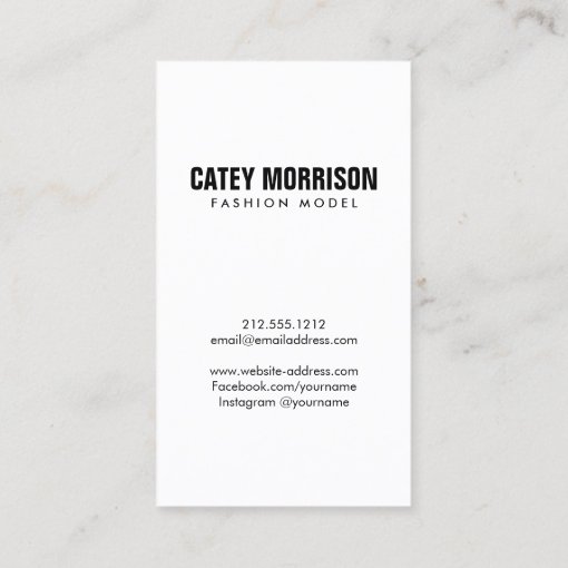 Actors and Models Classic White Framed Headshot Business Card | Zazzle