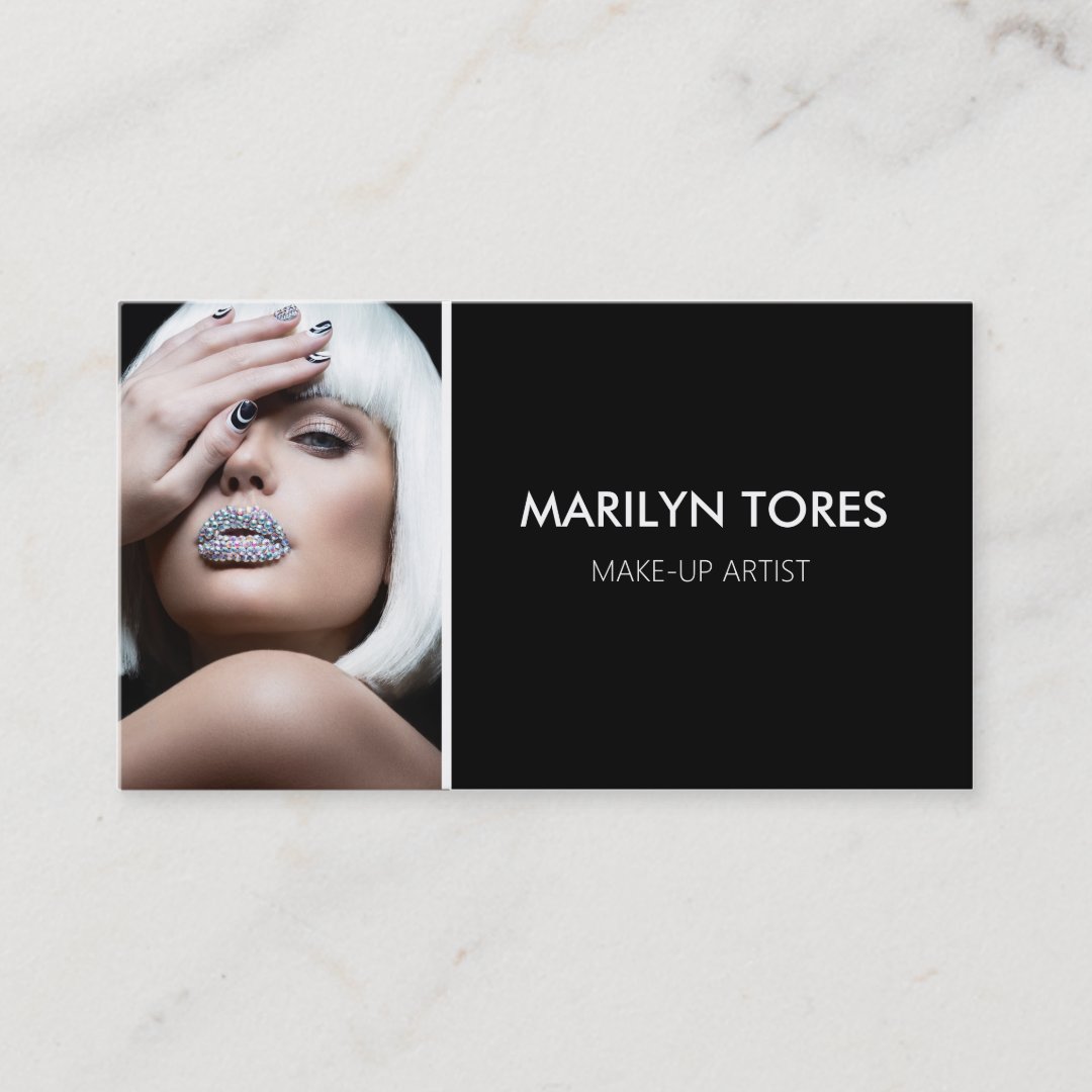 ★Actress-Hairstylist-Model Modern Headshot ★ Business Card | Zazzle