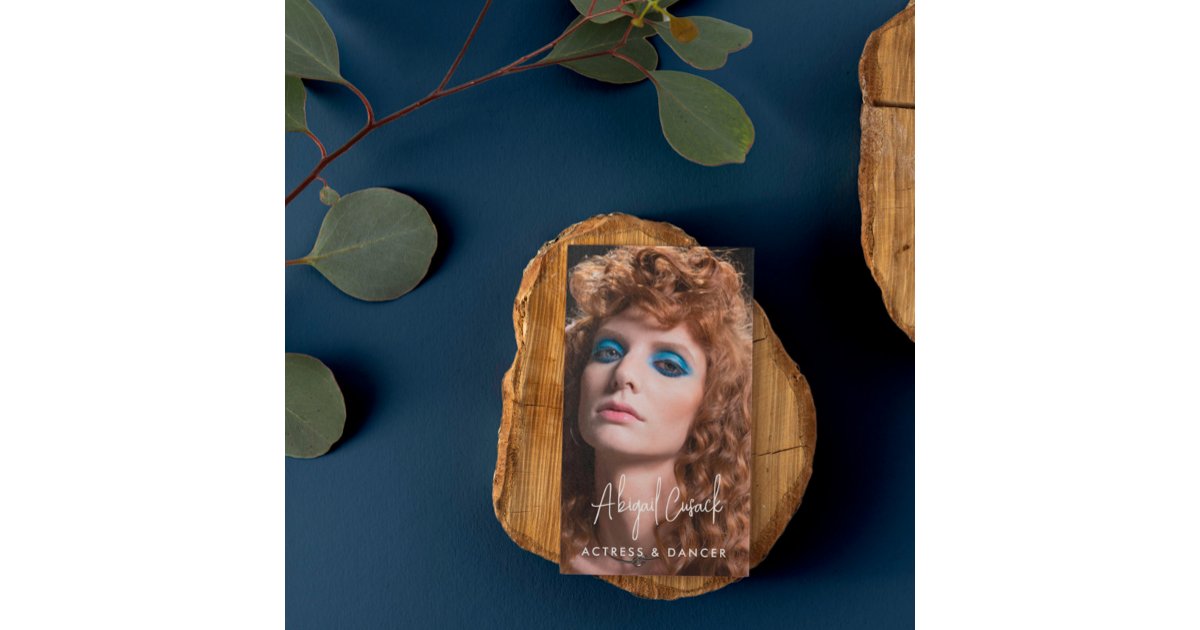 Actress Model Headshot Calligraphy Name Business Card | Zazzle