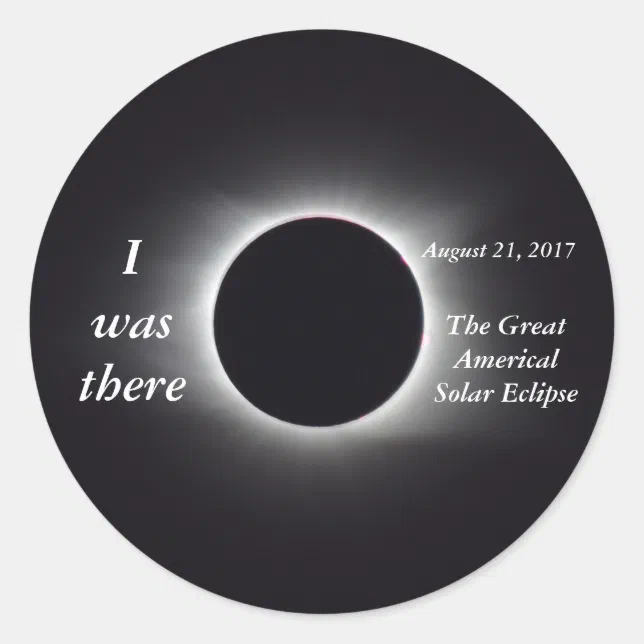 Actual 2017 Solar Eclipse Image Classic Round Sticker | Zazzle