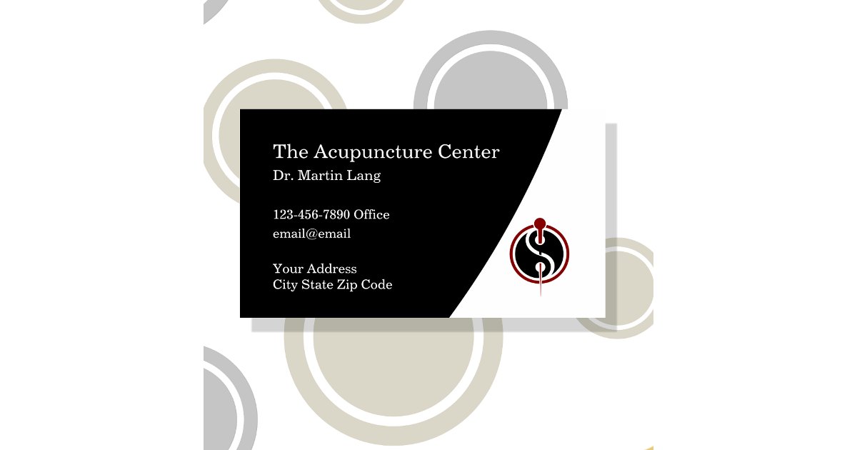 Acupuncture Appointment Medical Business Cards | Zazzle
