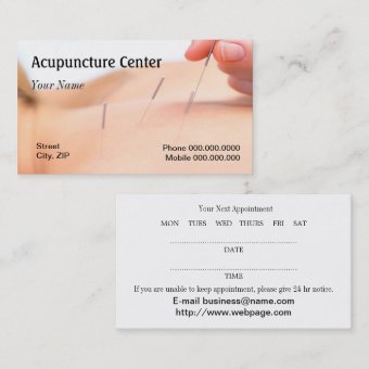 Acupuncture Business Card | Zazzle