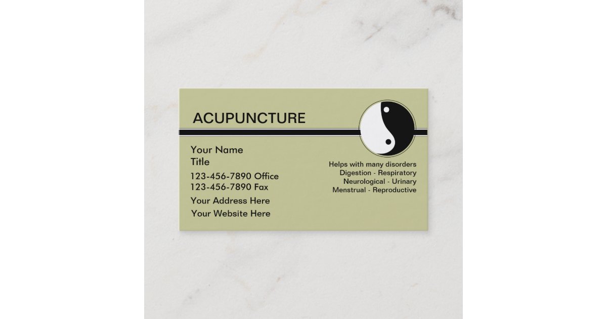 Acupuncture Business Cards | Zazzle
