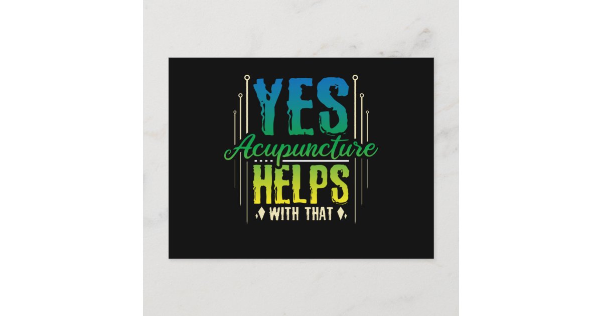 Acupuncture Helps Postcard | Zazzle