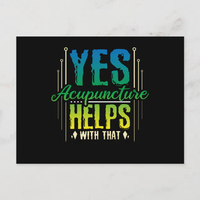 Acupuncture Helps Postcard | Zazzle