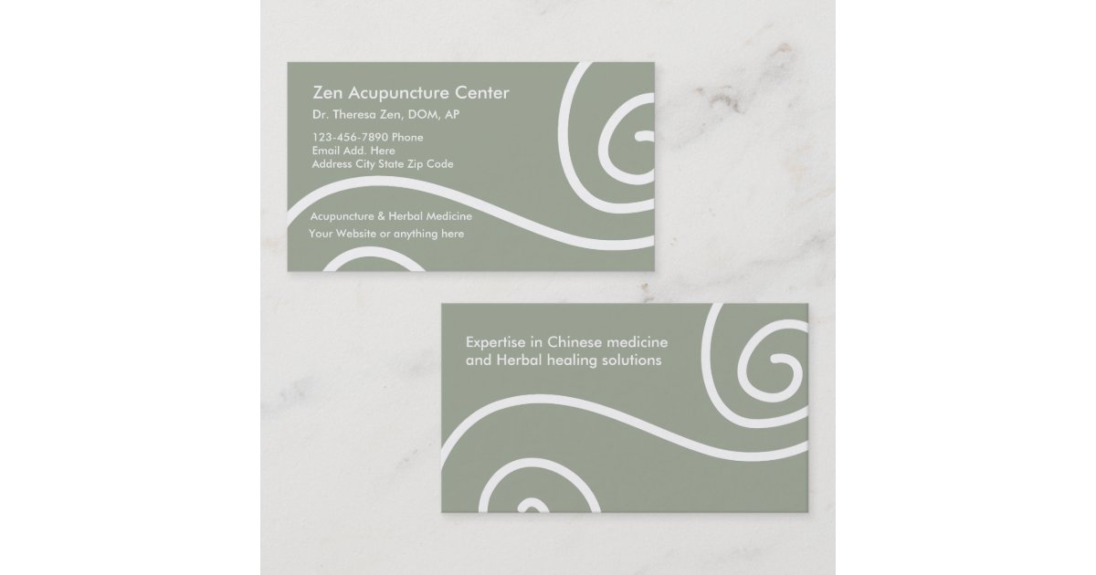 Acupuncture Medical Business Cards | Zazzle