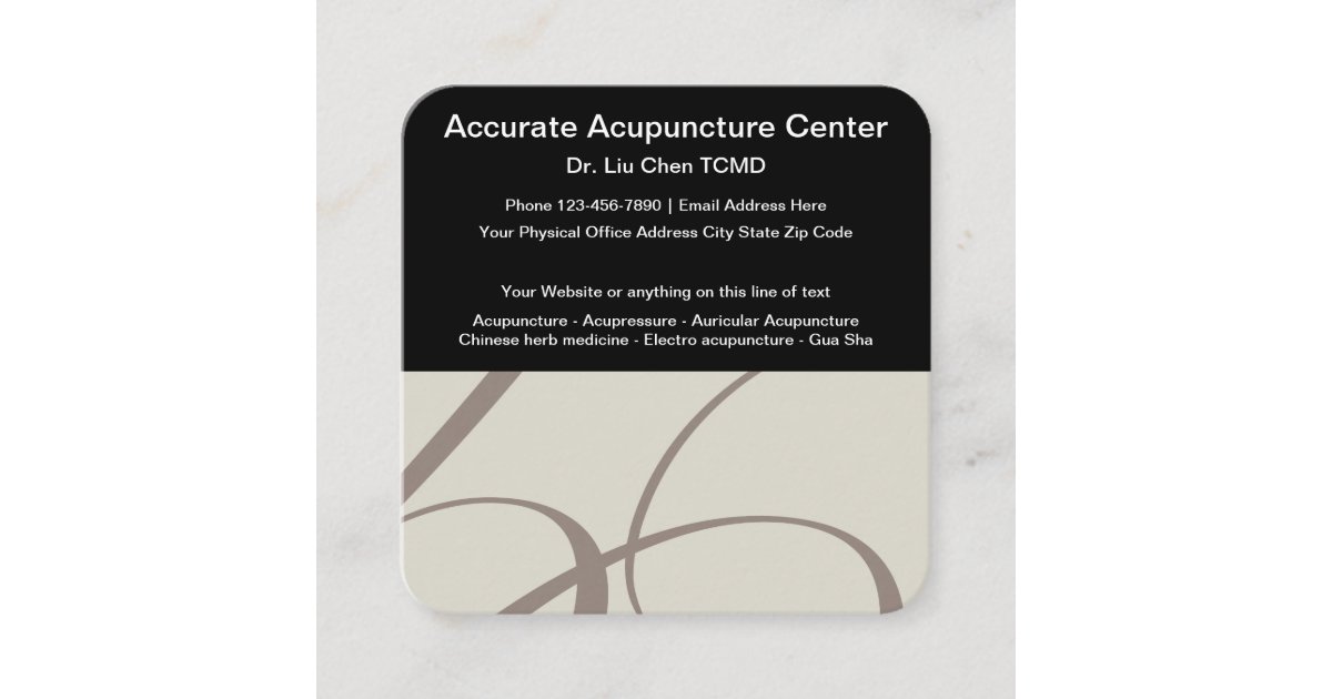Acupuncture Modern Business Cards | Zazzle