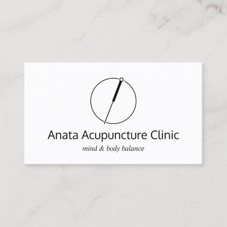 Acupuncture Needle Logo Business Card | Zazzle
