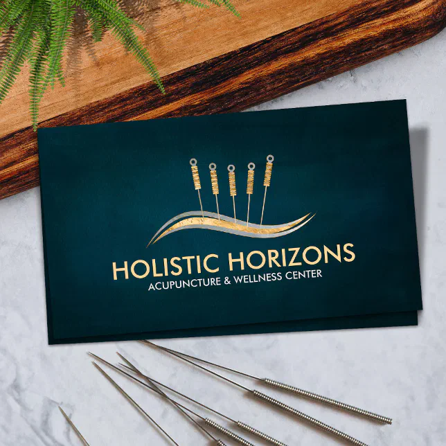 Acupuncture Needles Spine wave Business Card | Zazzle