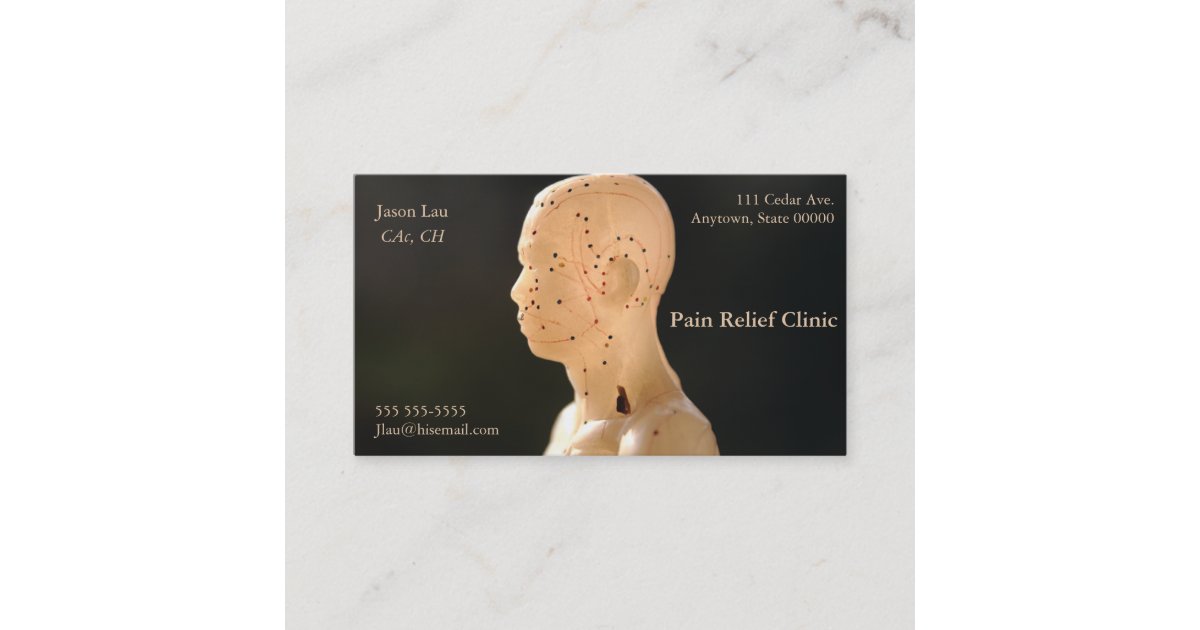 Acupuncture profile business card | Zazzle