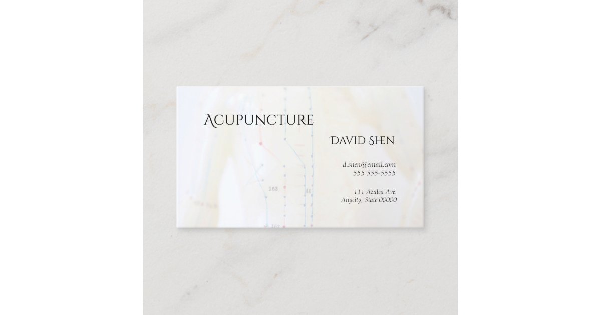 Acupuncture torso and arms business card | Zazzle