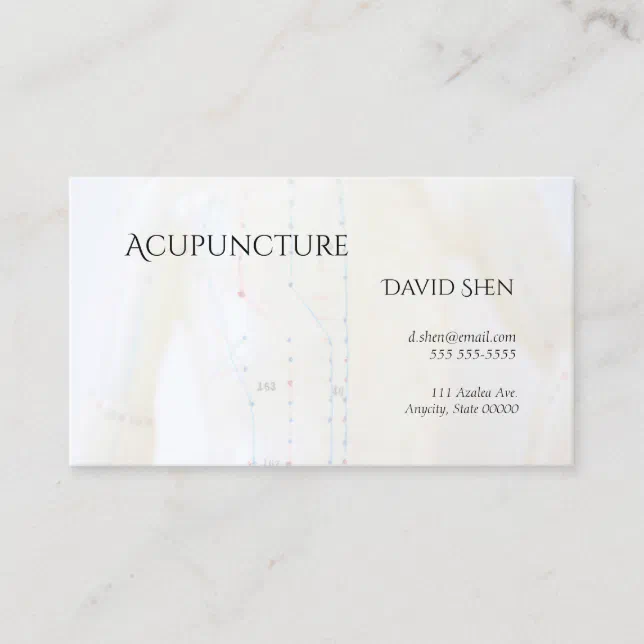 Acupuncture torso and arms business card | Zazzle