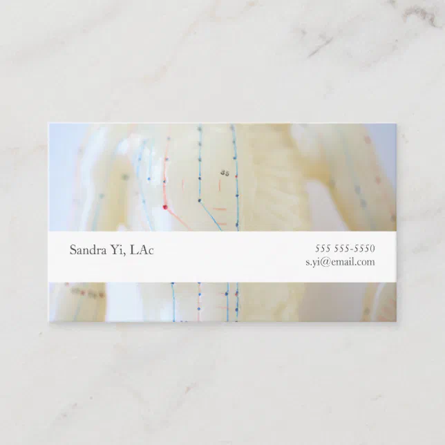 Acupuncture torso and arms with text field business card | Zazzle