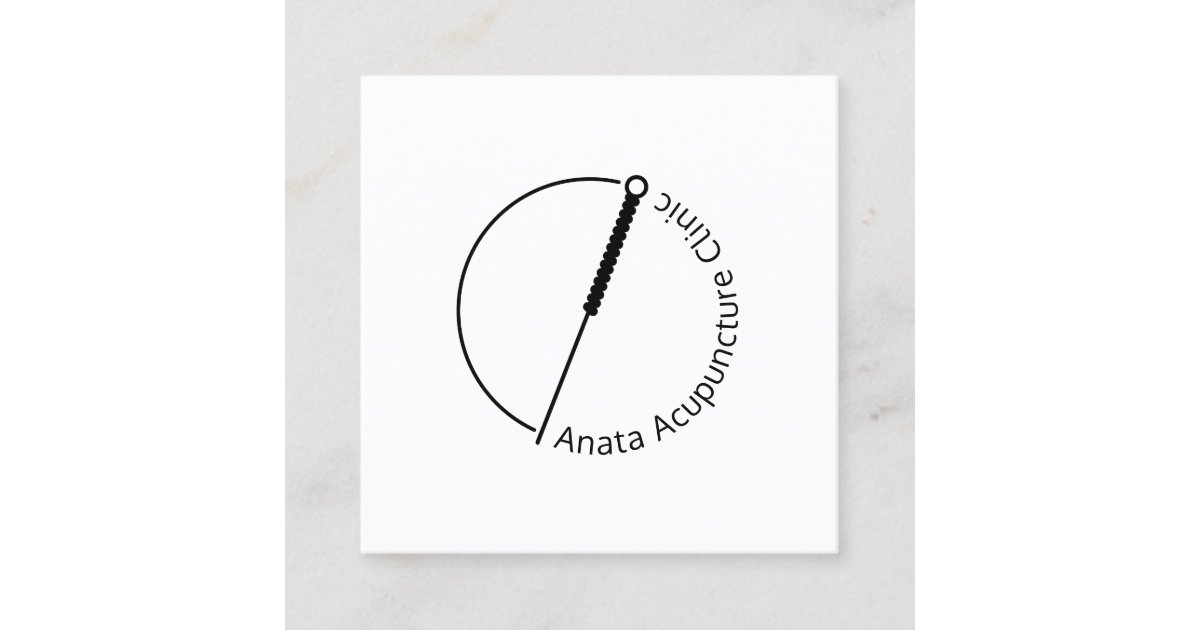 Acupuncturist Needle Logo Square Business Card | Zazzle