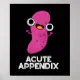 Acute Appendix Funny Body Parts Pun Dark BG Poster | Zazzle