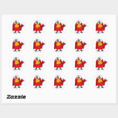 AD- Funny Sad Cardinal Bird Cartoon Classic Round Sticker | Zazzle