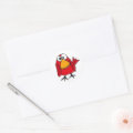 AD- Funny Sad Cardinal Bird Cartoon Classic Round Sticker | Zazzle