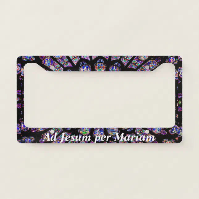 Ad Jesum per Mariam license plate frame | Zazzle
