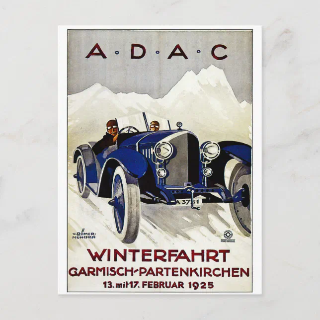 ADAC Vintage Automobile Advertisement 1925 Postcard | Zazzle