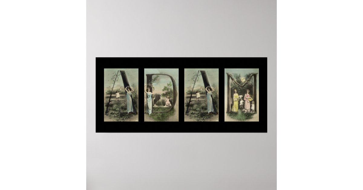 ADAM Alphabet Letter Name Art Poster | Zazzle