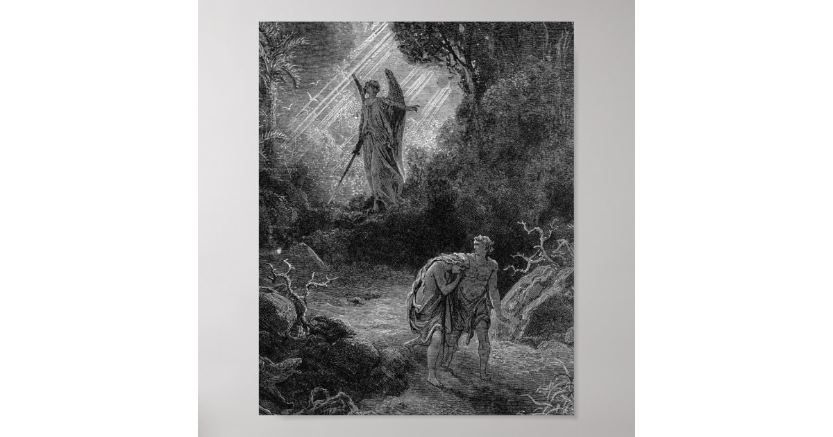 Adam And Eve Driven Out Of Eden - Gustave Dore Poster | Zazzle