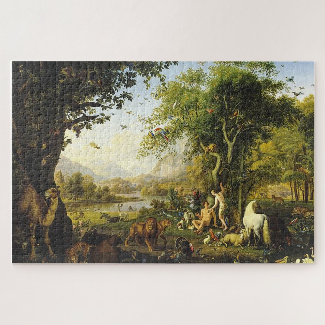 Adam and Eve in the Earthly Paradise Jigsaw Puzzle | Zazzle