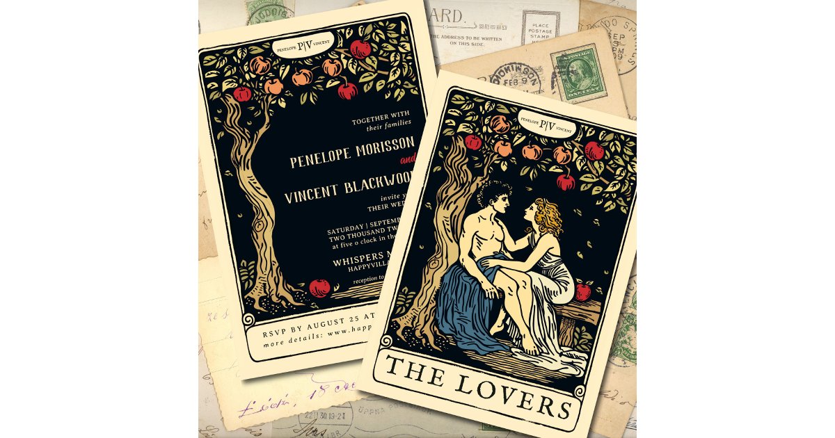 Adam and Eve | Tarot Wedding Invitation | Zazzle
