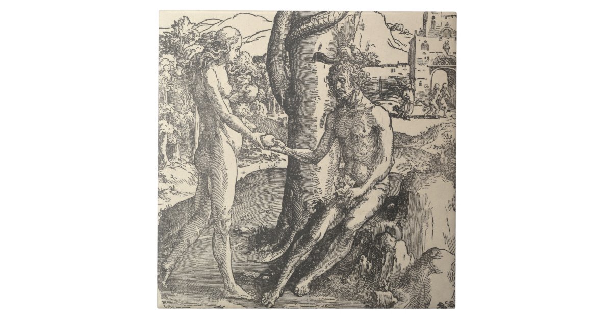 Adam and Eve: The Fall of Man (Lucas van Leyden) Ceramic Tile | Zazzle